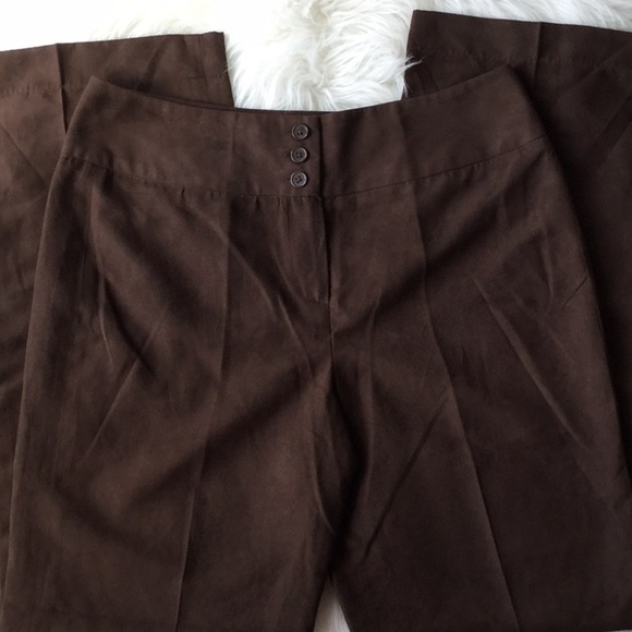 Sandro | Pants & Jumpsuits | Brown Faux Suede Slacks | Poshmark